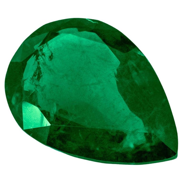Very Rare Loose Emerald 27.56 Cts For Investment, Zambia, Pear Cut, GRS ...