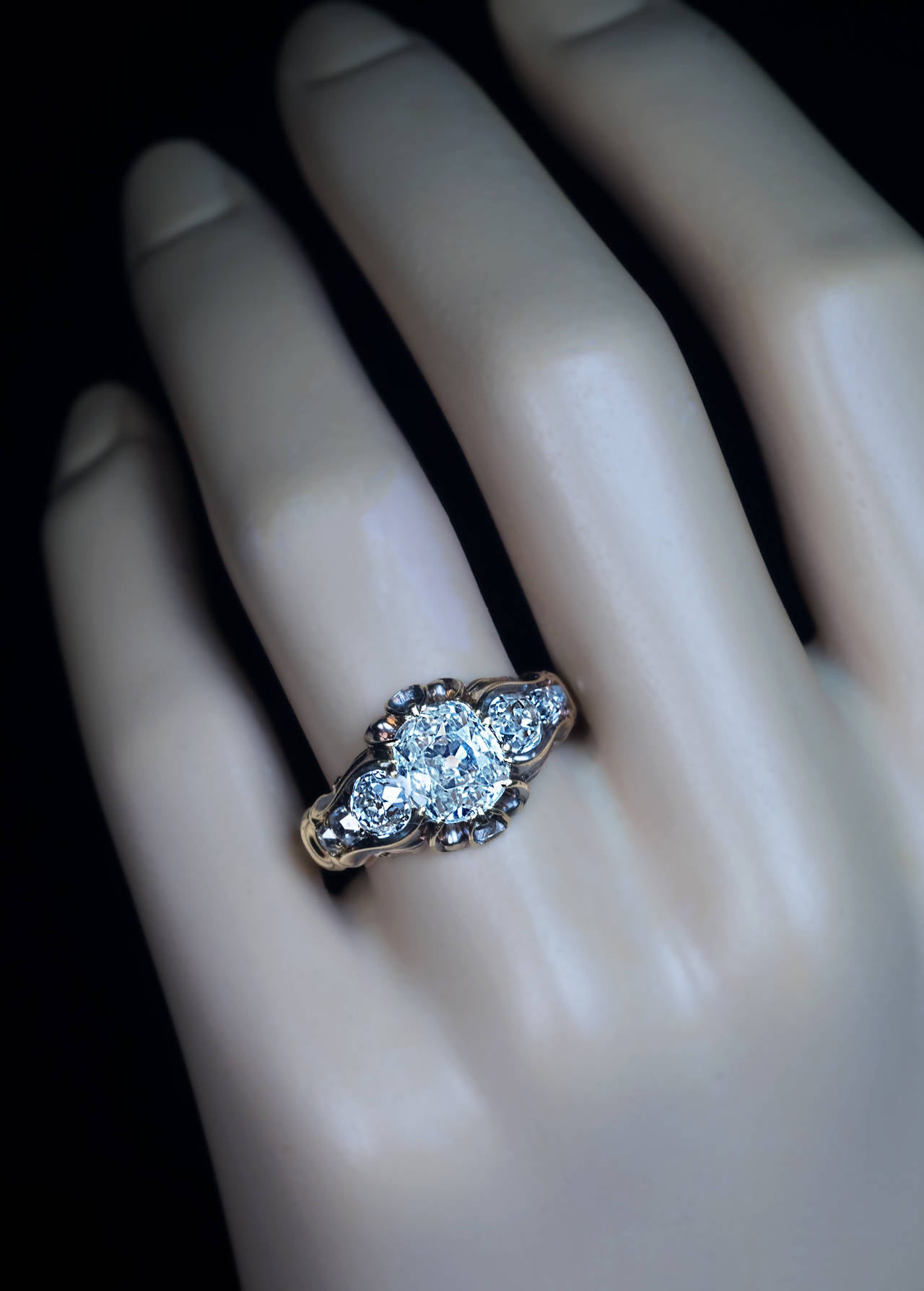 Antique Mid 1800s Diamond Gold Ring at 1stDibs