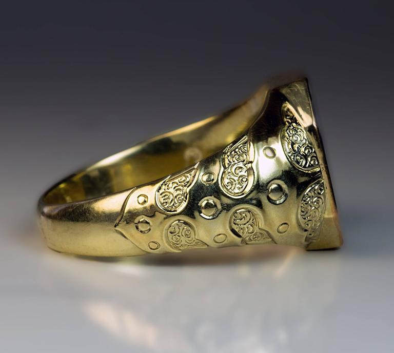 1870s Antique Russian Sapphire Gold Men's Ring at 1stDibs | russian ...
