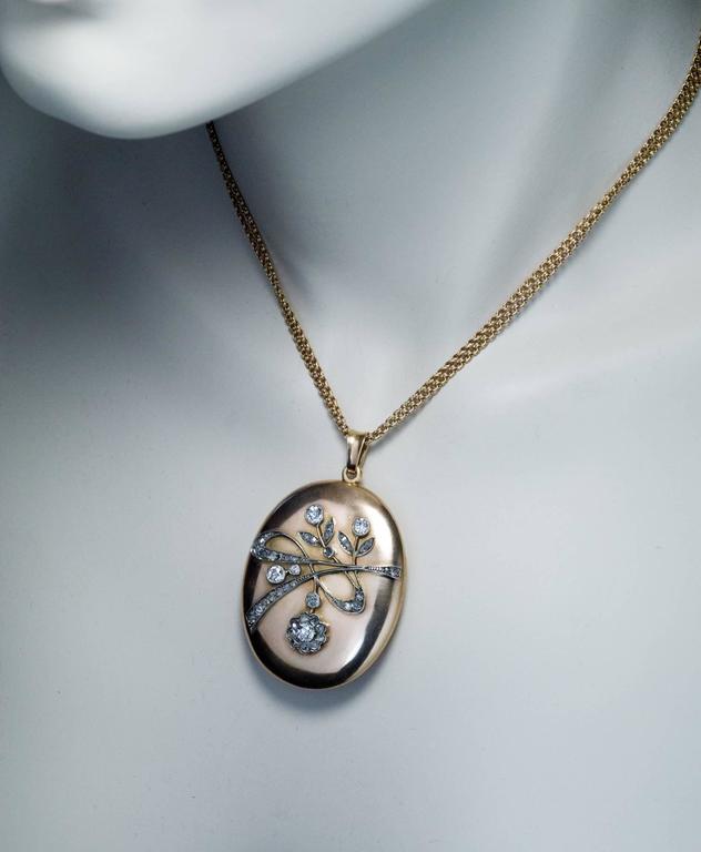 Art Nouveau Antique Diamond Gold Locket Pendant at 1stDibs | antique ...