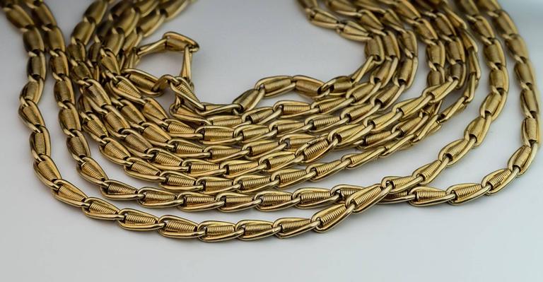 Antique Russian Gold Twisted Chain Link Necklace at 1stDibs