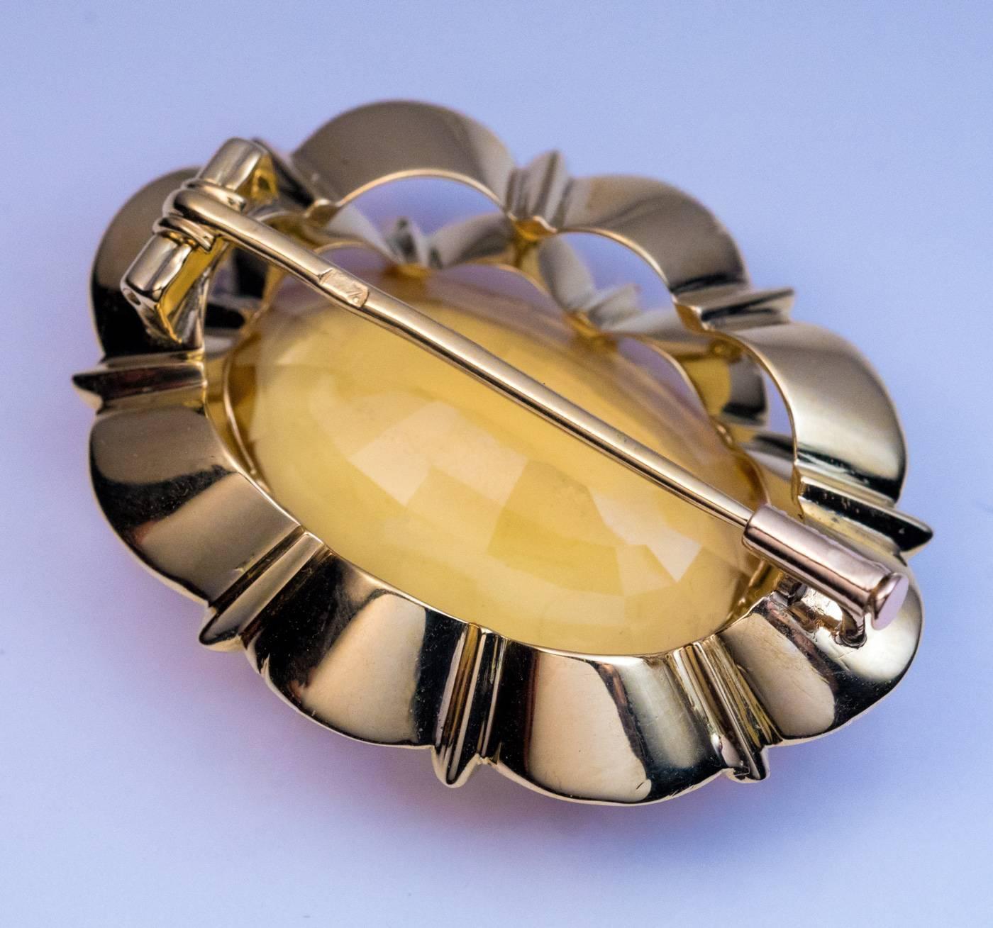 Very Rare Art Deco 20 Carat Russian Imperial Topaz Brooch Pendant For ...