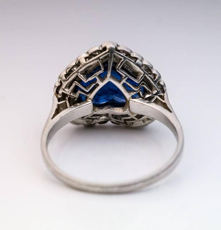 Heart Shaped Sapphire Diamond Engagement Ring at 1stDibs | heart shaped ...