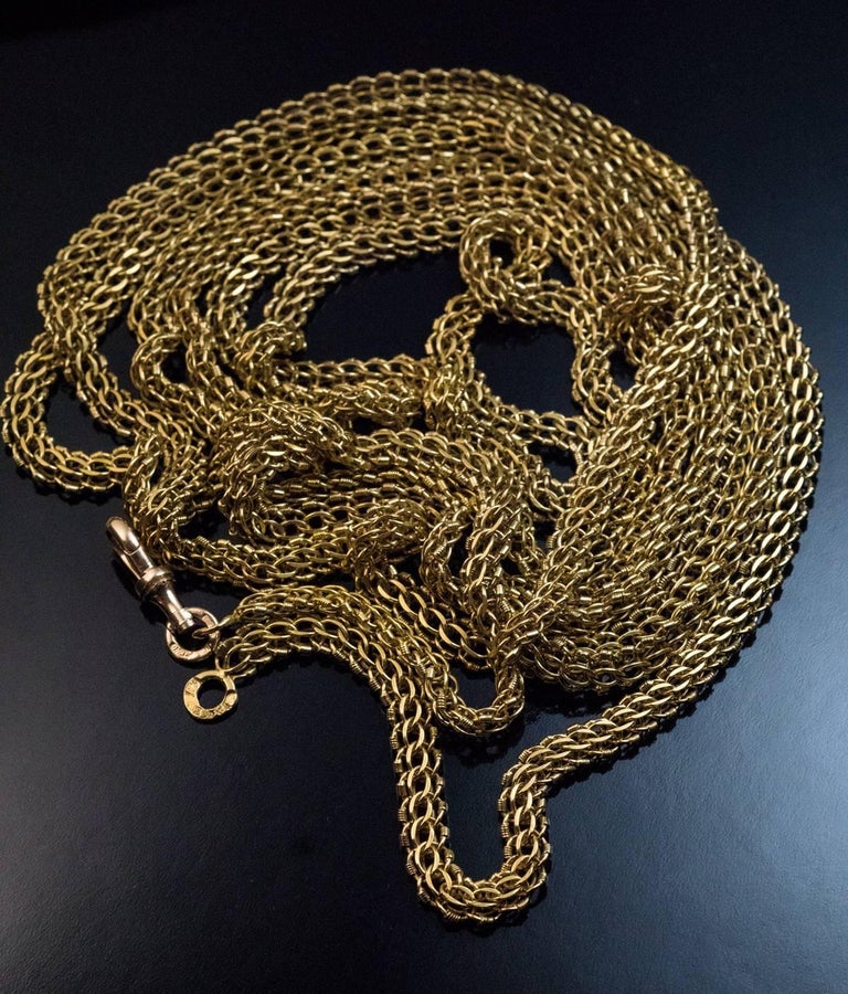 Antique Russian Imperial Era Braided Gold Necklace 91 Grams at 1stDibs