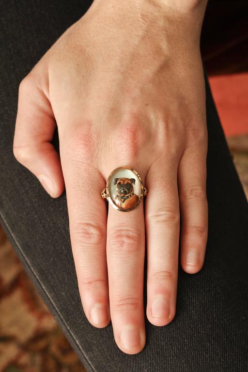 Love is a Pug Reverse Crystal Victorian Intaglio Ring c. 1870 at ...