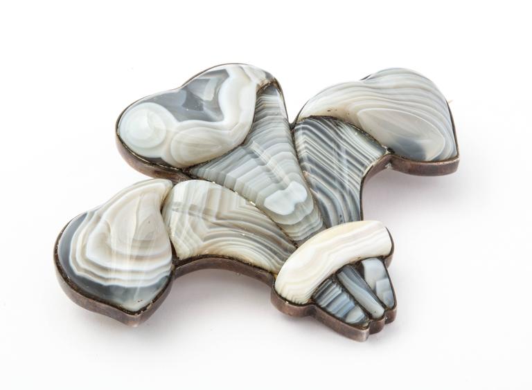 Rare Finest Quality Scottish Agate Brooch at 1stDibs