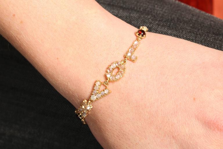 Love Bracelet in Ruby and Moonstone by Lucien Piccard at 1stDibs ...