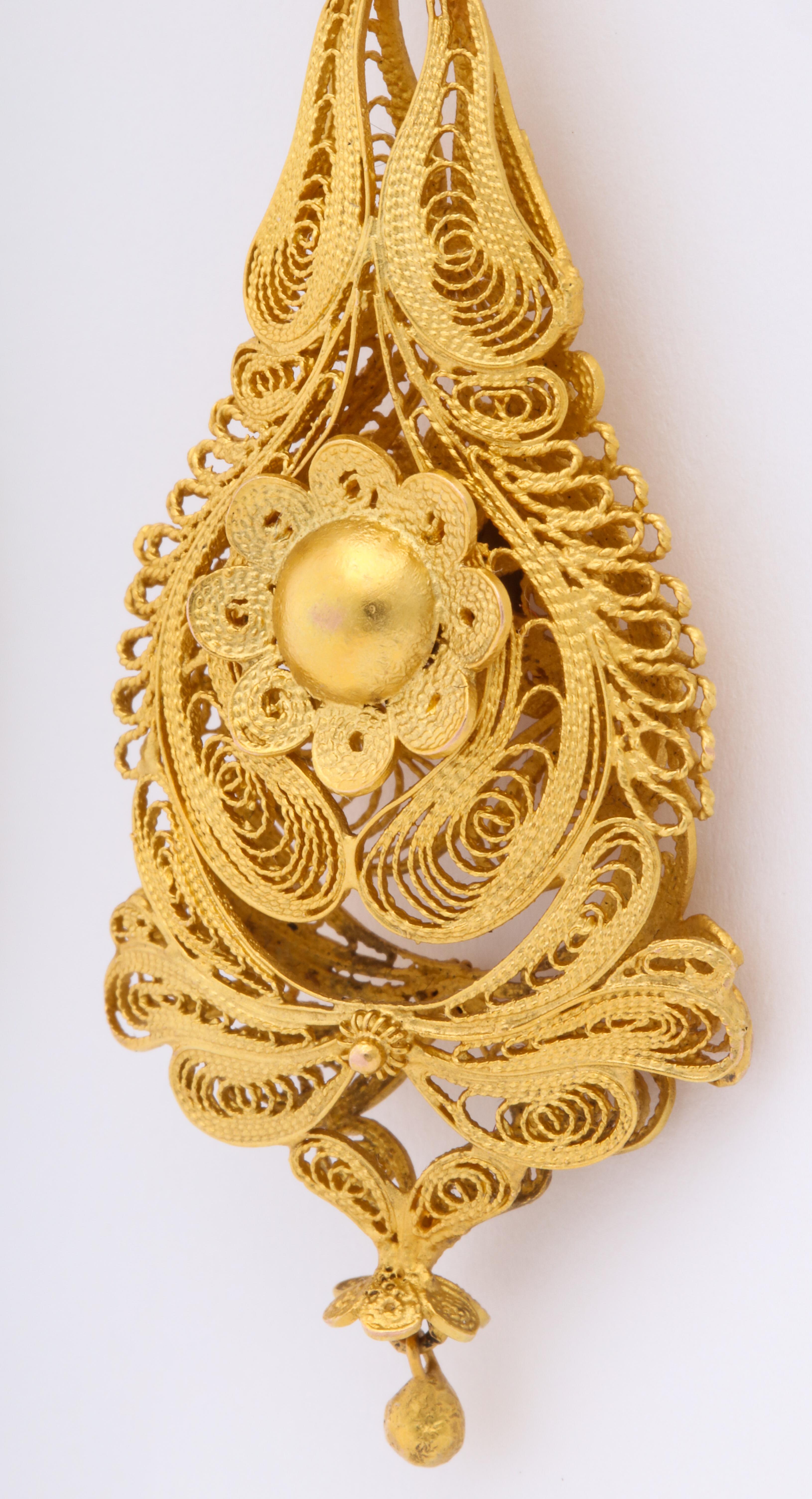 Antique Georgian Gold Filigree Earrings at 1stDibs | antique gold ...