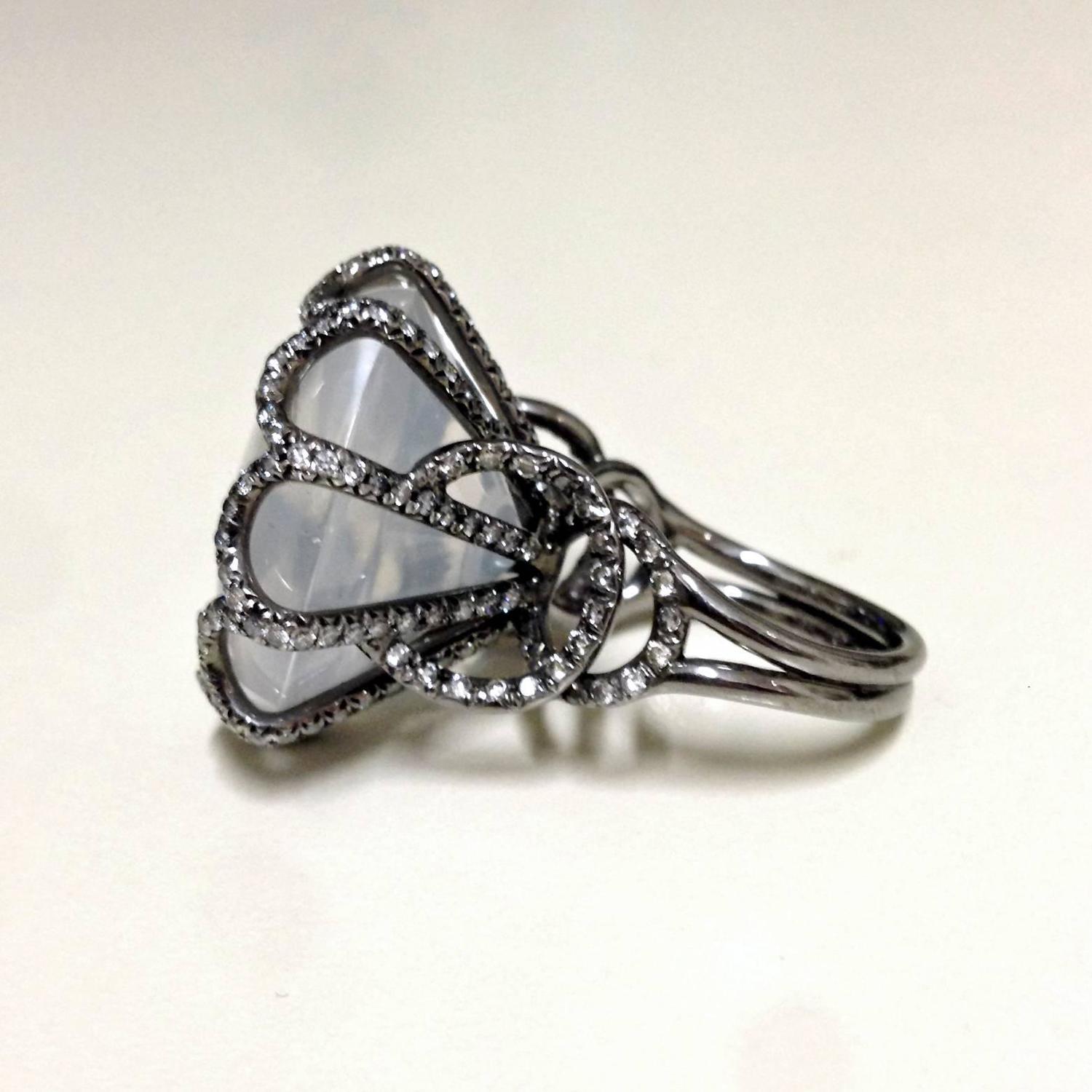 Fern Freeman One of a Kind Phantom Quartz White Diamond Rhodium Gold ...