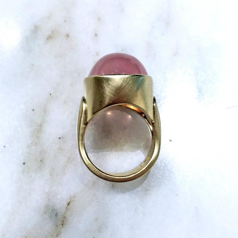 Susan Sadler Rose Quartz Asterism Diamond Gold Dome Ring For Sale at ...