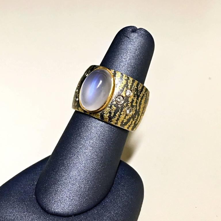 Atelier Zobel One of a Kind Violet Blue Moonstone White Diamond Ring ...