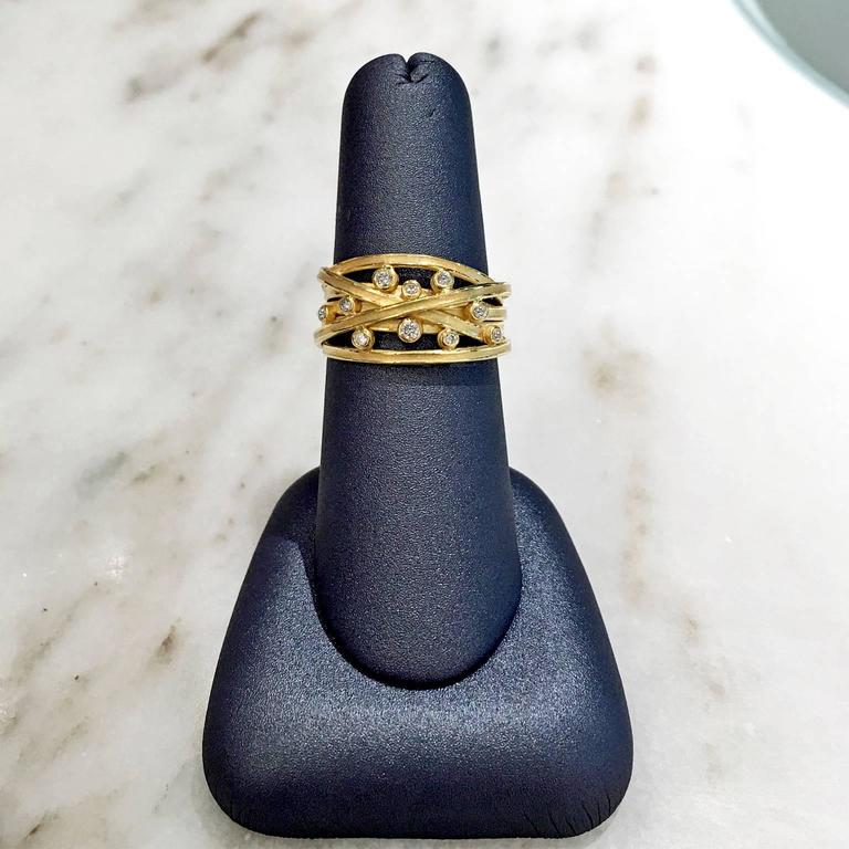 Barbara Heinrich Handmade Multi Wrap Diamond Matte Gold Band Ring For ...