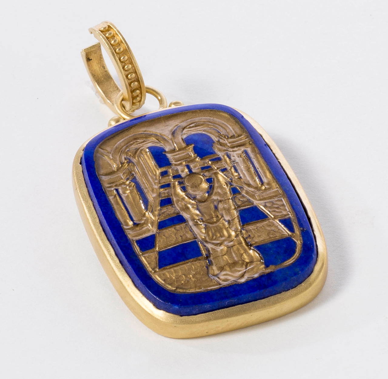 Lapis Lazuli Gold Inlay Medieval Angel Pendant at 1stDibs | lapis ...