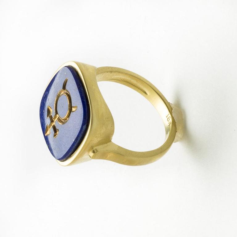 "Mercury" Lapis Lazuli Gold Ring at 1stDibs