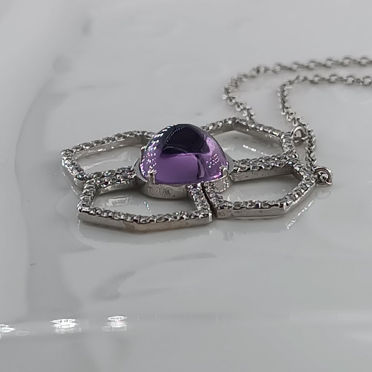 4, 1 Carat Amethyst 0, 86 Carats VS G Color Diamonds White Gold ...