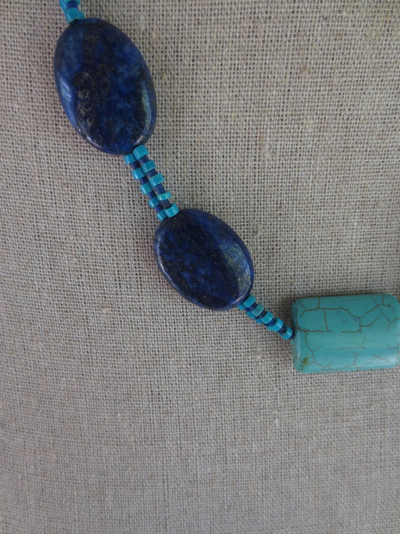 Turquoise and Lapis Lazuli Necklace at 1stDibs