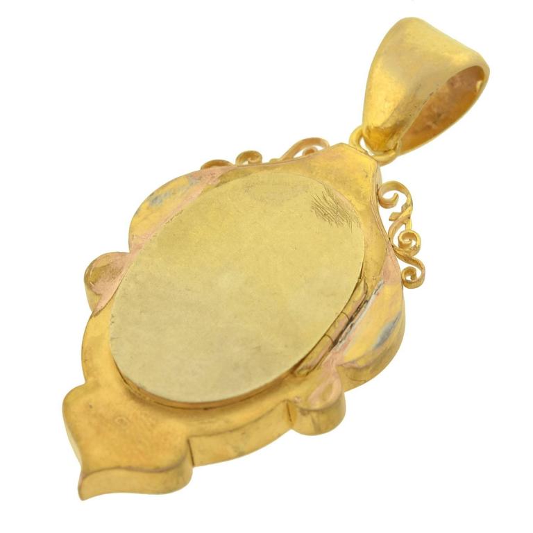 Victorian Old Rose Cut Diamond Mixed Metals Locket For Sale at 1stDibs