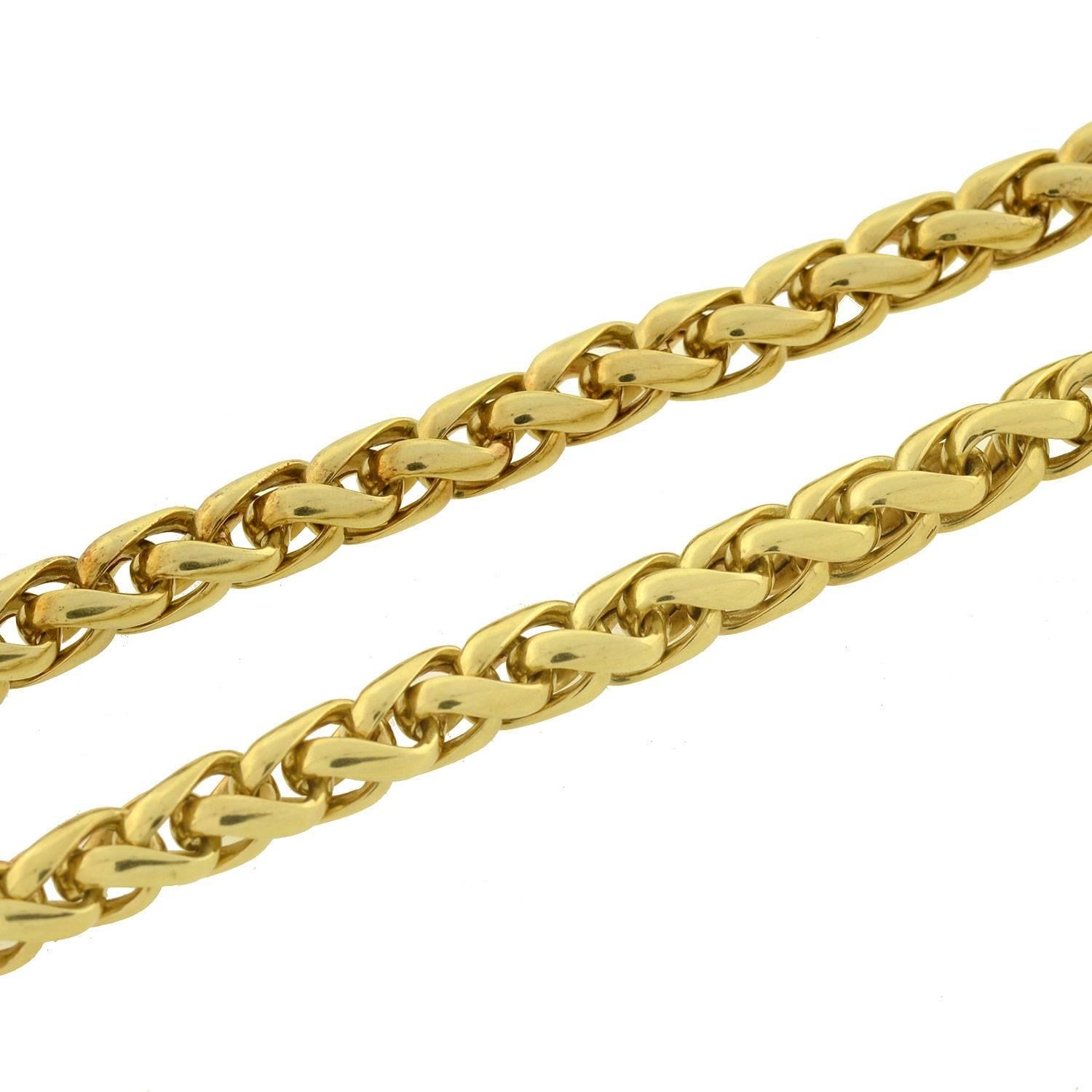 Contemporary Gold 36 Inch Braided Rope Chain Necklace For Sale at 1stdibs