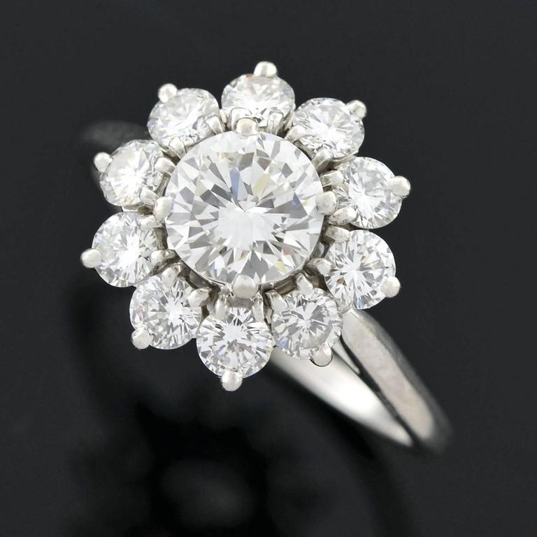 Cartier Diamond Platinum Cluster Ring at 1stDibs | cluster ring designs ...
