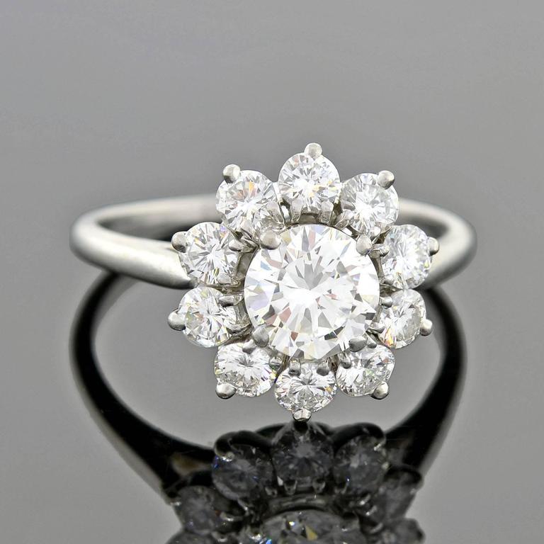 Cartier Diamond Platinum Cluster Ring at 1stDibs | cluster ring designs ...