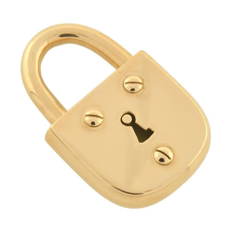Tiffany and Co. Heavy Gold Working Padlock at 1stDibs