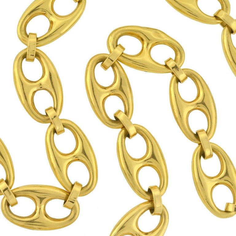 Contemporary Anchor Link Gold Chain Necklace at 1stDibs