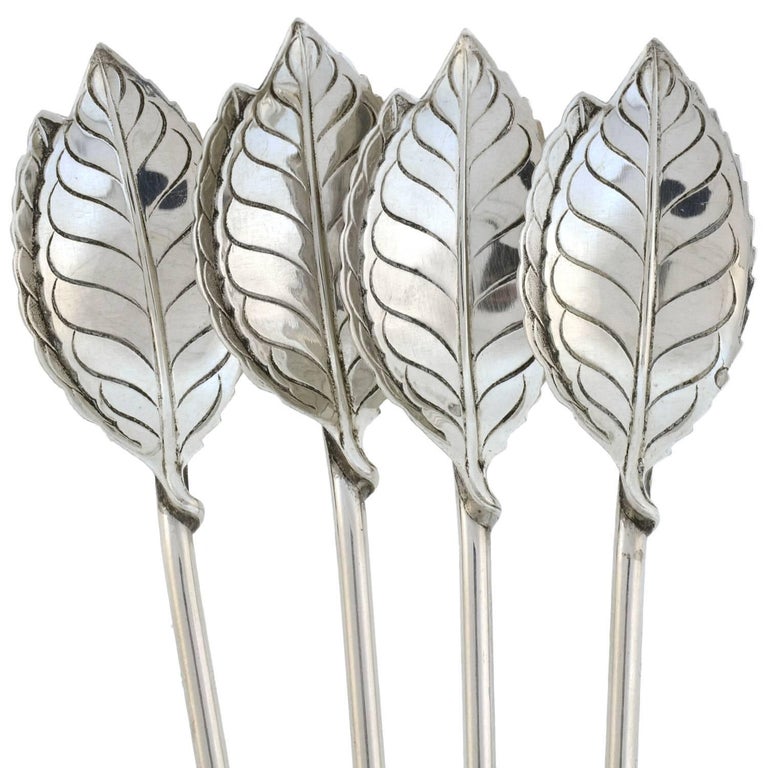 Tiffany and Co. Vintage Set of Four Sterling Silver Iced Tea Sipping ...