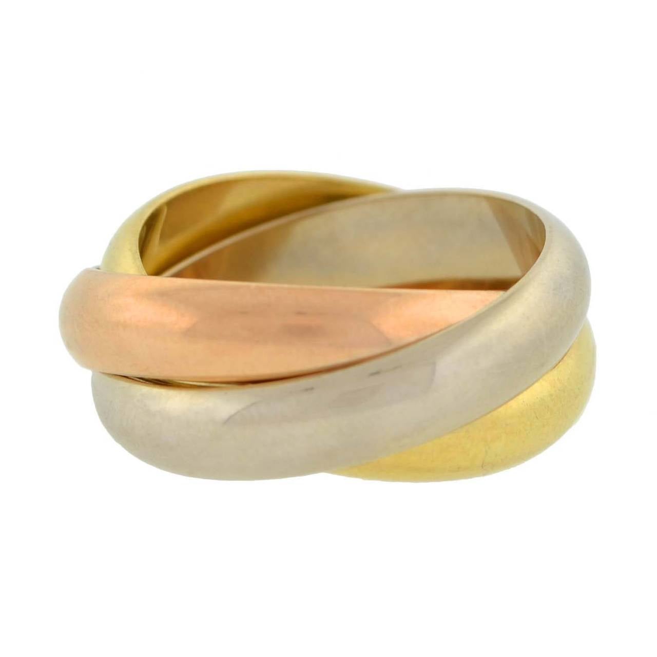 Cartier Paris Tri Color Trinity Roller Ring at 1stDibs