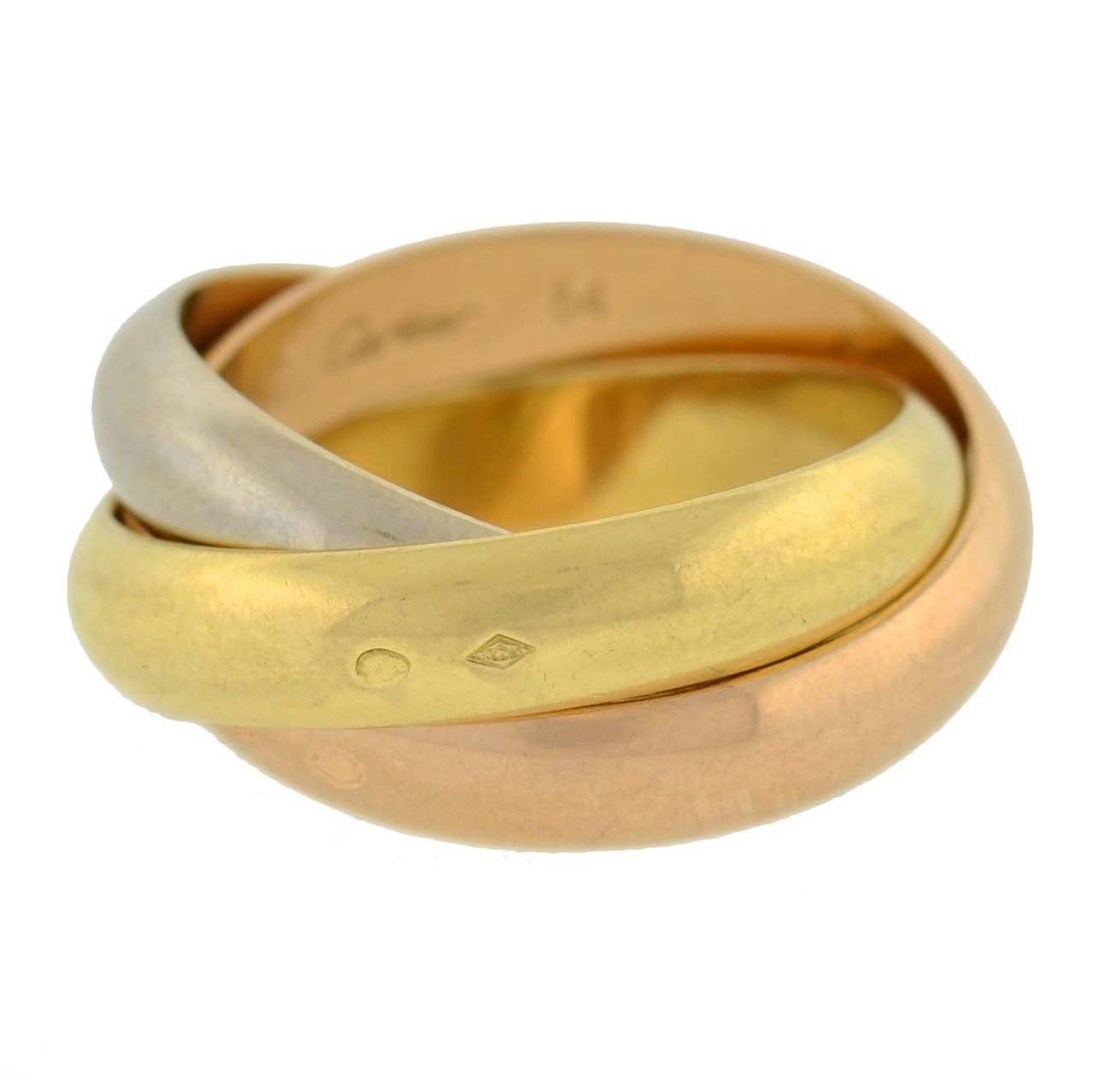 Cartier Paris Tri Color Trinity Roller Ring at 1stDibs