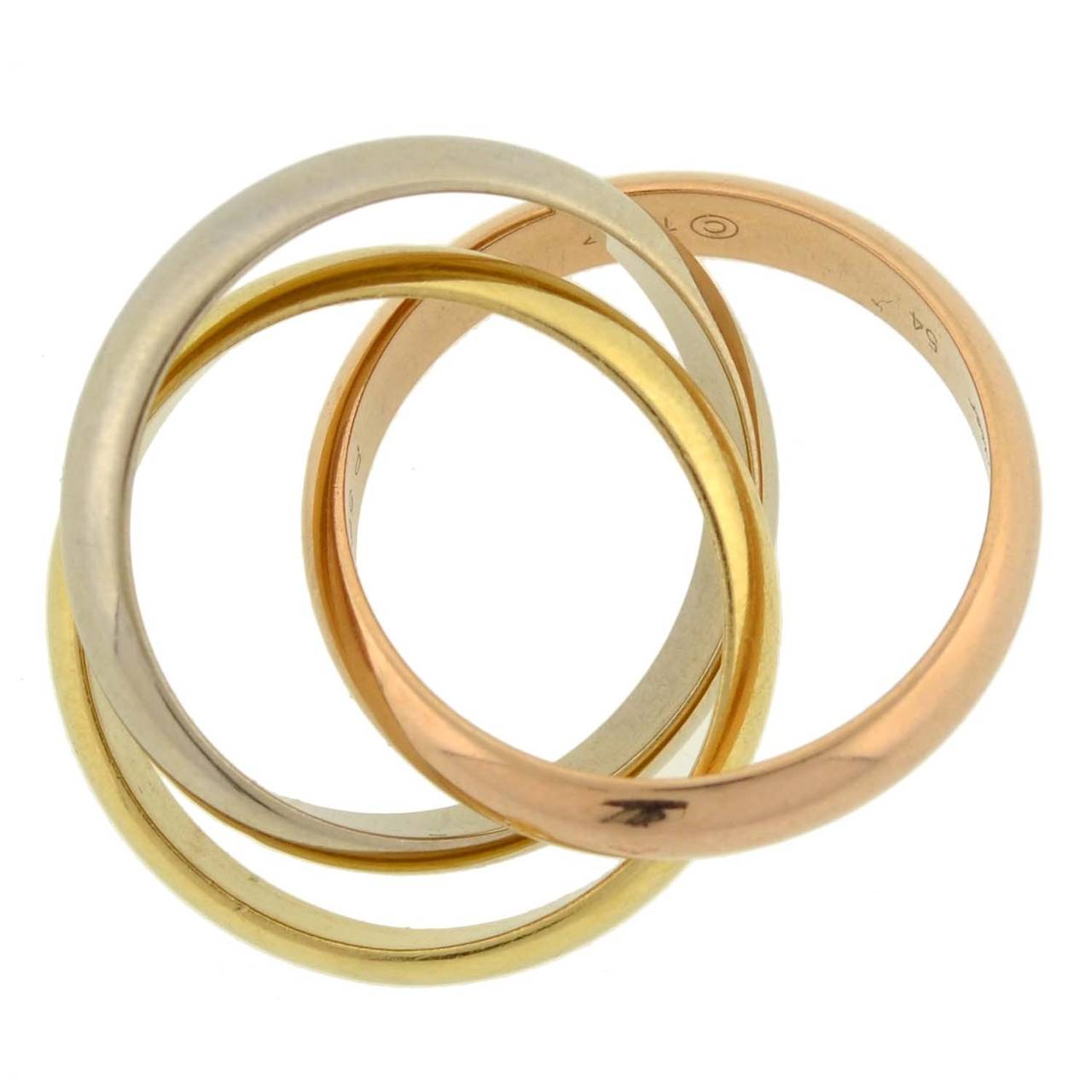 Cartier Paris Tri Color Trinity Roller Ring at 1stDibs