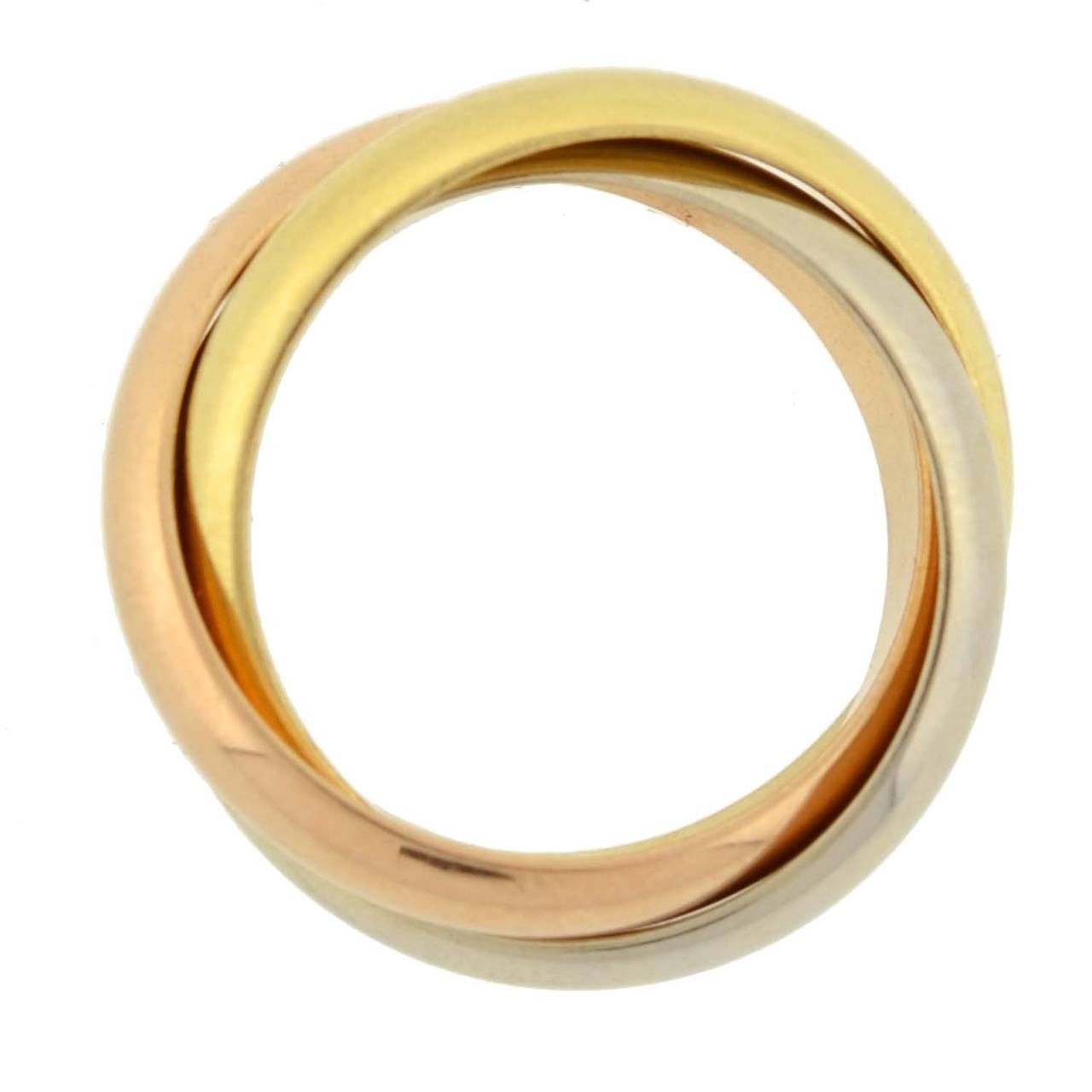 Cartier Paris Tri Color Trinity Roller Ring at 1stDibs