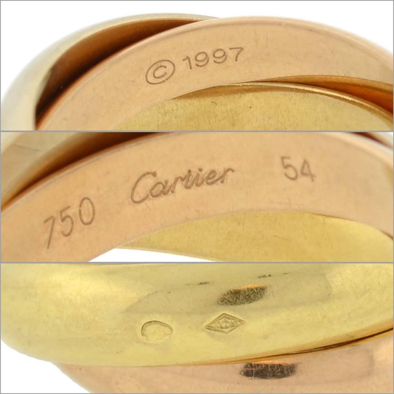 Cartier Paris Tri Color Trinity Roller Ring at 1stDibs