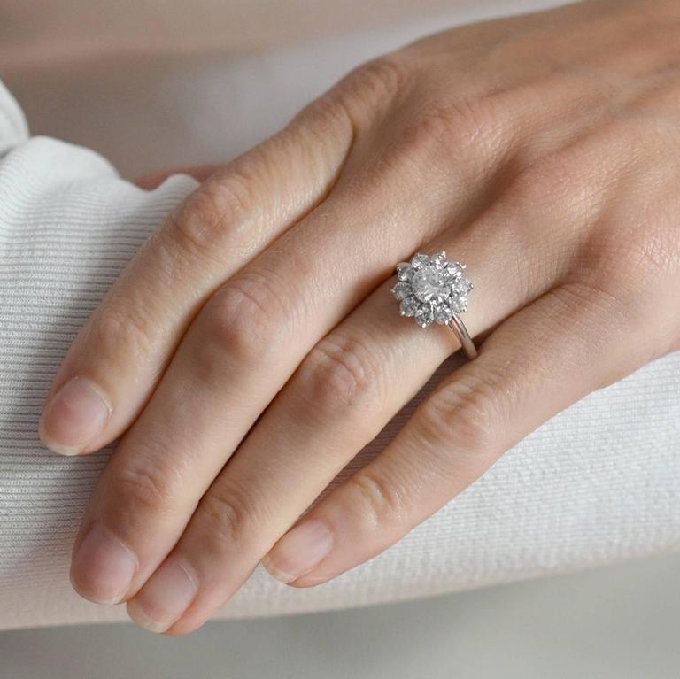 Cartier Diamond Platinum Cluster Ring at 1stDibs | cluster ring designs ...