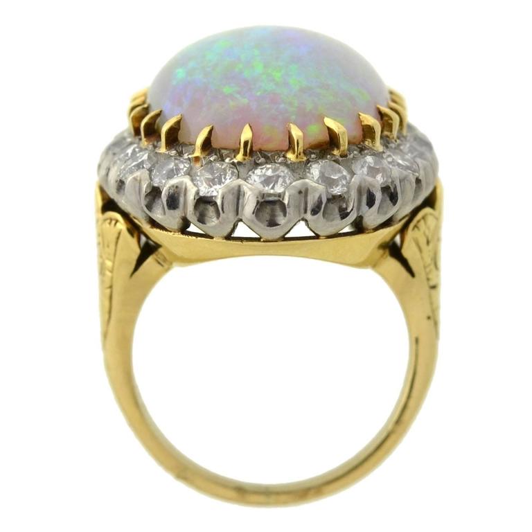 Exquisite Victorian Large Opal Diamond Gold and Sterling Ring at ...