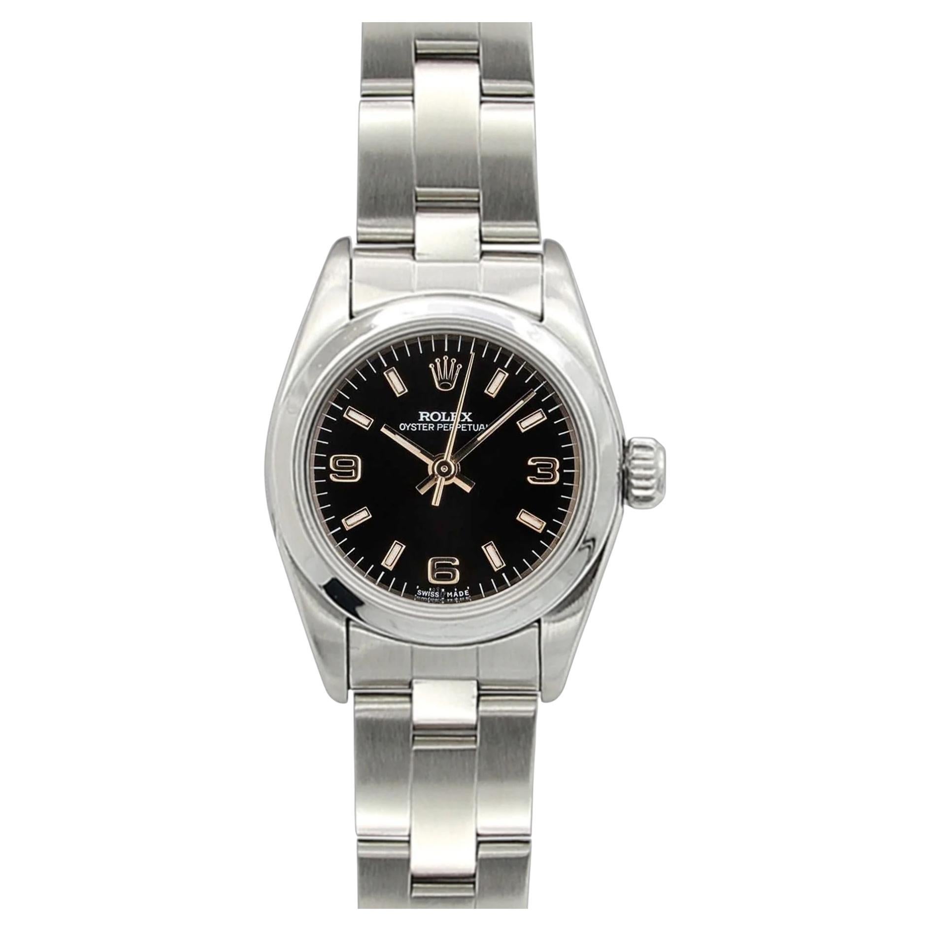 Rolex Oyster Perpetual 67180 - Black 3-6-9 Dial, Oyster Bracelet ...