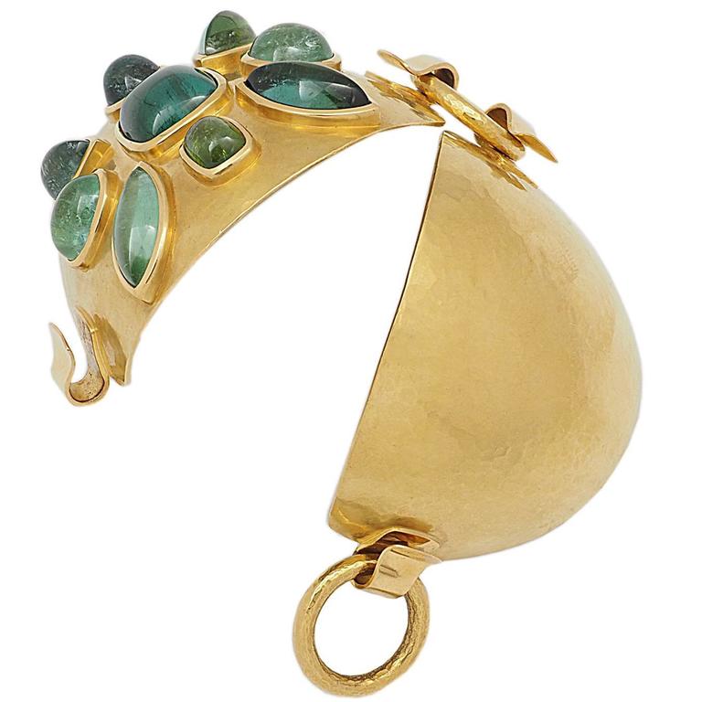 Colleen B. Rosenblat tourmaline gold bracelet For Sale at 1stdibs