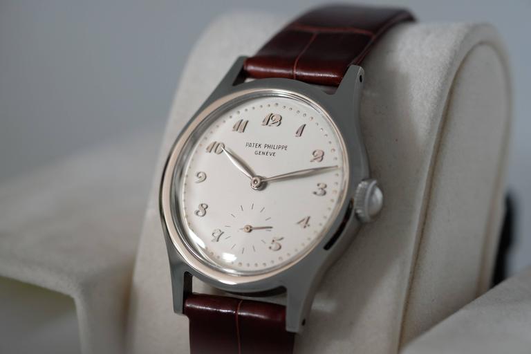 Patek Philippe stainless Steel calatrava Wristwatch ref 565 at 1stDibs