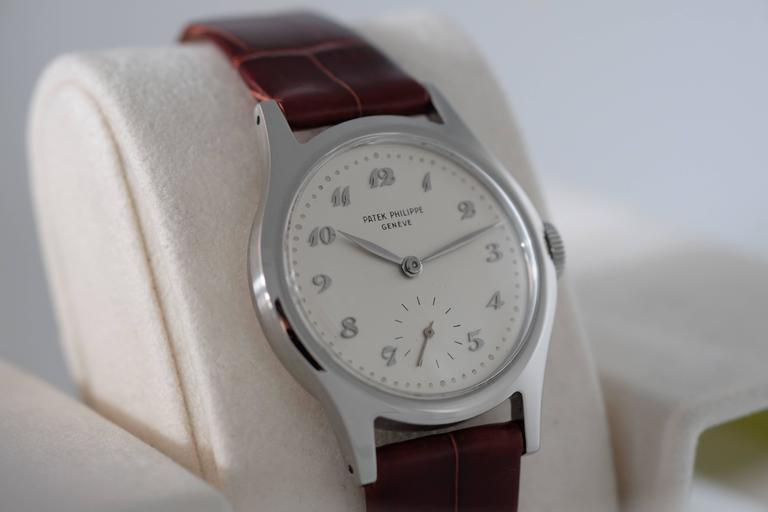 Patek Philippe stainless Steel calatrava Wristwatch ref 565 at 1stDibs