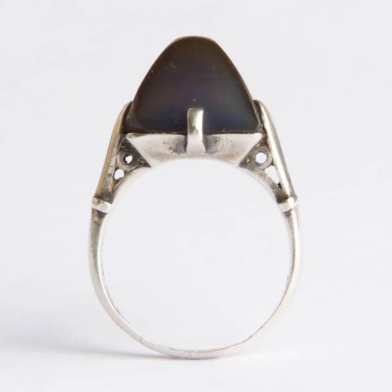 1928 Rare Jean Despres Onyx Silver Pyramid Ring at 1stDibs | jean ...