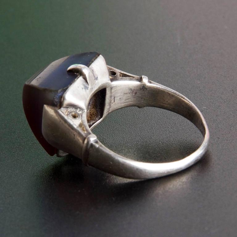 1928 Rare Jean Despres Onyx Silver Pyramid Ring at 1stDibs | jean ...