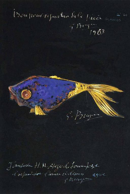 1963 Georges Braque Gold and Jasper Deiphobe Brooch For Sale at 1stDibs ...