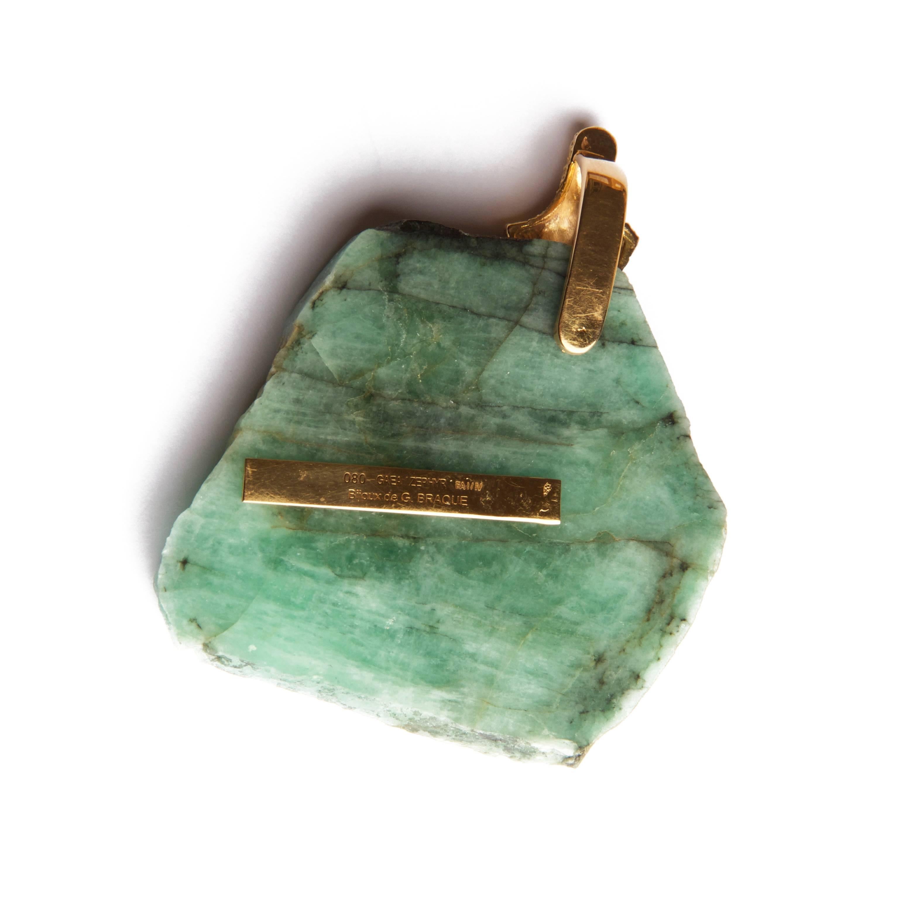 1963 Georges Braque Emerald Brilliant Cut Diamond Gold Gaea Zephir ...