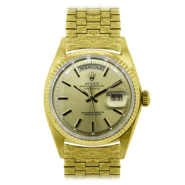 Rolex Yellow Gold Day-Date Spanish Dial Automatic Wristwatch Ref 1803 ...
