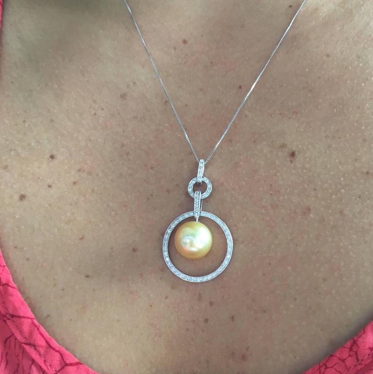 Iridesse Pearl Diamond Gold Pendant Necklace For Sale at 1stDibs ...