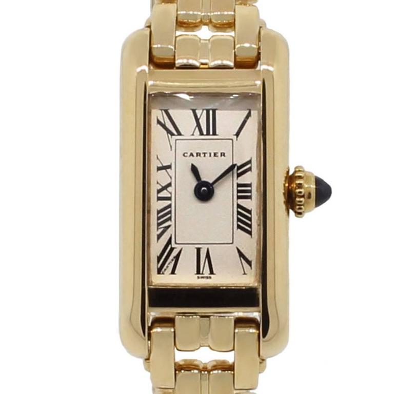 Cartier Lady's Yellow Gold Tank Louis Mini Quartz Wristwatch at 1stDibs