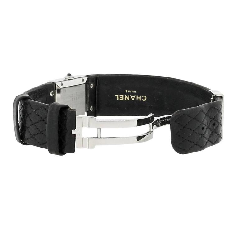 Chanel Ladies Stainless Steel Mademoiselle Diamond Bezel Quartz ...