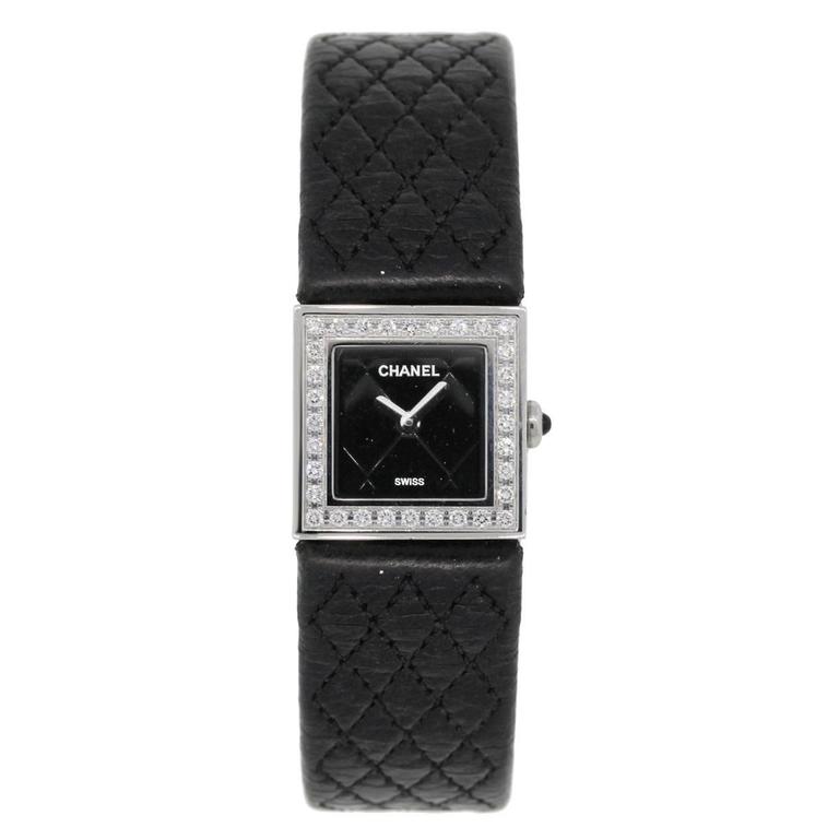 Chanel Ladies Stainless Steel Mademoiselle Diamond Bezel Quartz ...