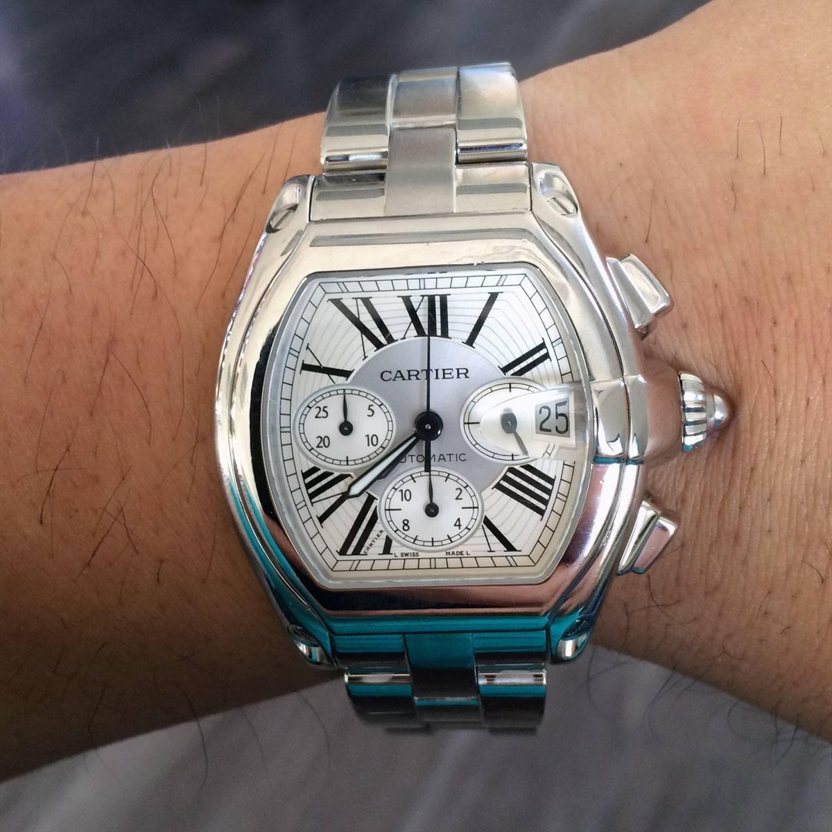 Cartier Stainless Steel Roadster XL Chronograph Automatic Wristwatch ...