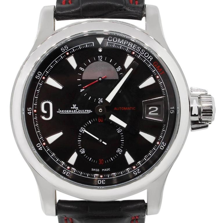 Jaeger LeCoultre Stainless Steel Master Compressor Dualmatic Wristwatch ...
