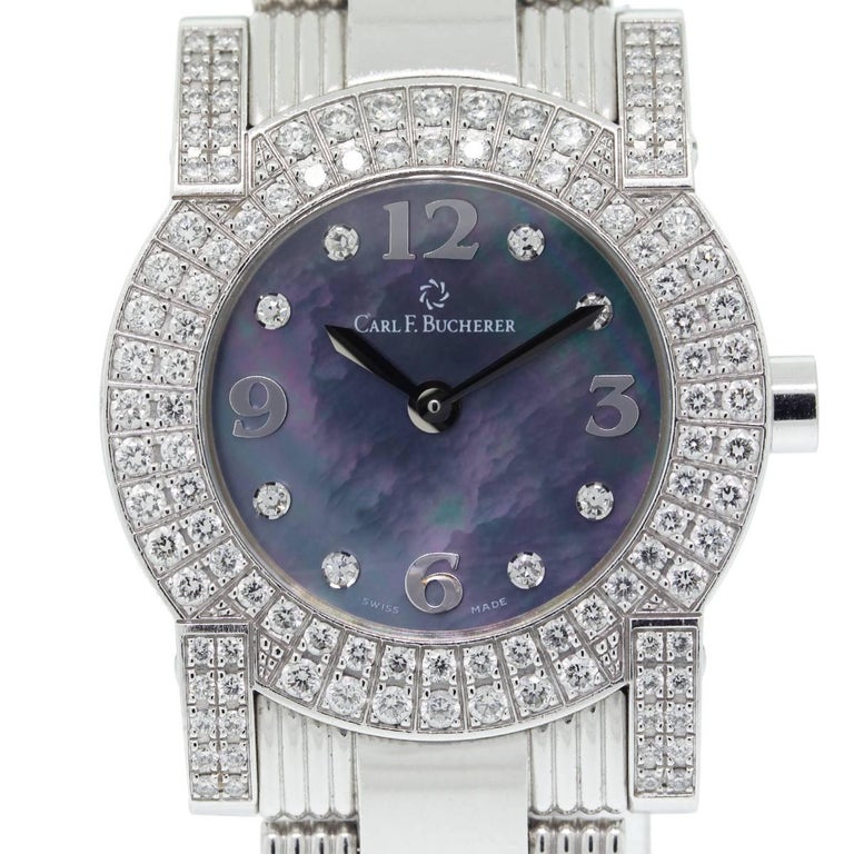 Carl F Bucherer Ladies White Gold Dial Pathos Diamond Quartz Wristwatch at 1stDibs | bucherer ...